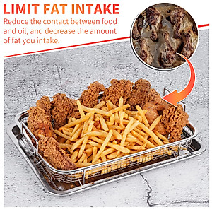 Air Fryer Basket | 12.8" x 9.6" Stainless Steel Non-toxic Basket with Tray | Airfry Toaster Oven Accessories