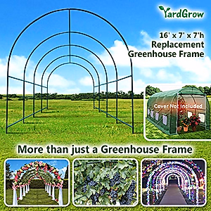 YardGrow Large Garden Support Arch Frame Climbing Plant Arch Arbor for Various Climbing Plant Roses Vines Birthday Wedding Party Decoration Pergola Frame (16' x 7' x 7')