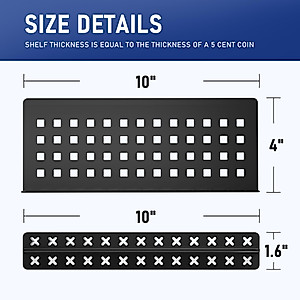 Bernkot Floating Shower Shelf, 10" Matte Black 304 Stainless Steel Recessed Wall Shelf for Lavatory, Rectangular Designed Heavy Duty Bathroom Shelf for Tiled Wall Remodel and Renovation