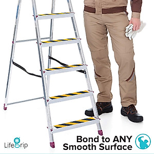 LifeGrip Anti Slip Traction Tape, 4 Inch x 30 Foot, Best Grip, Friction, Abrasive Adhesive for Stairs, Tread Step, Indoor, Outdoor, Caution Yellow/Black