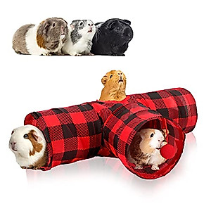 Rypet Guinea Pig Tunnels & Tubes Collapsible 3 Way Small Animals Hideaway Activity Tunnel Toys for Guinea Pig Chinchilla Ferret Hamster