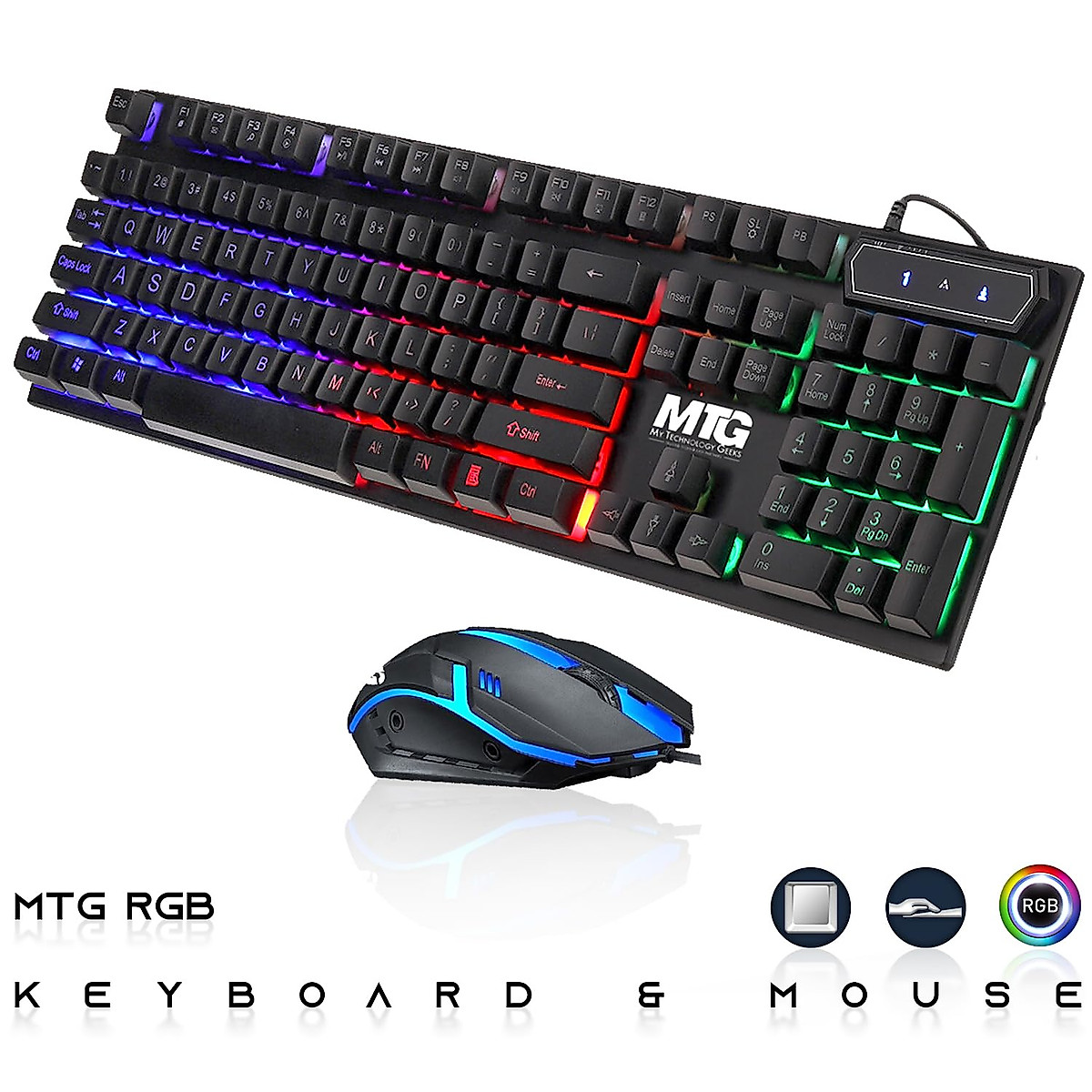 HP G3 Gaming Desktop PC, Core i7 6th Gen, GT 1030 Graphic, 16GB RAM, 1TB SSD, New Dual MTG 24 inch Monitor, RGB Keyboard Mouse, Speaker, Webcam, WiFi, Win 10 Pro (Renewed)