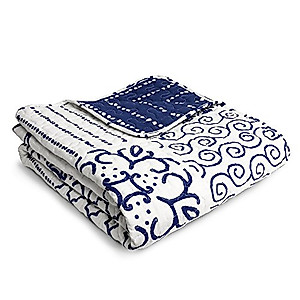 Lush Decor Monique Throw, 50 x 60-inch, Blue, 50 by 60