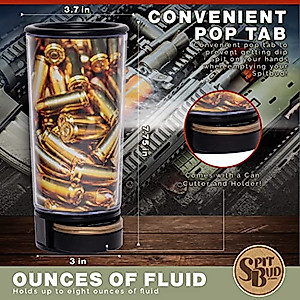 Spit Bud Portable Spittoon Traveler - Fits Cupholder - Virtually Spill Proof - Built in Can Opener and Holder Bullet Shells Design by Spitbud