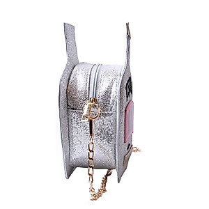 Lanpet Women Sequins Cross Body Bag Bottle Shaped Evening Chain Strap Shoulder Bag