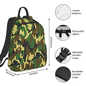 RIMENCH Lightweight Backpack For Basic Casual Daypack For Travel With Bottle Side Pockets (Army Camo Camouflage)