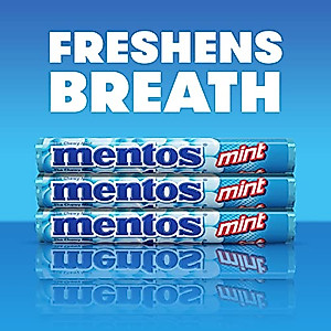 Mentos Chewy Mint Candy Roll, Mint, Non Melting, Party, 14 Count (Pack of 15) - Packaging May Vary
