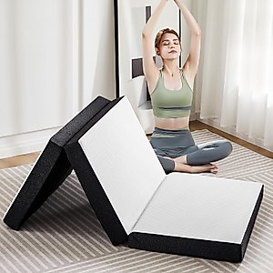 UOCFYK Tri-fold Memory Foam Mattress, 4 Inch Folding Mattress Topper with Washable Cover, Folding Memory Foam Mattress, Comfortable Support Twin XL Size 38"x 80"x 4"