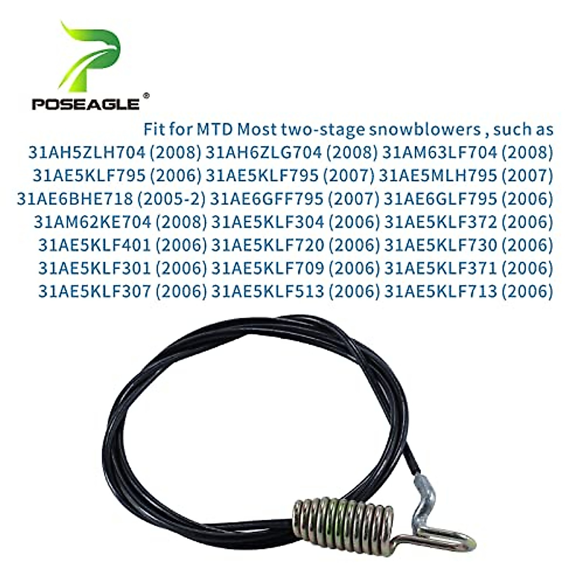 POSEAGLE 2 Pack 946-04229B Drive Clutch Cable Replaces MTD 746-04229 746-04229B 946-04229, Oregon 46-032 for Many 2-Stage Snow Throwers (2005–2012)