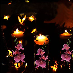 ARDUX (12 Pieces) Artificial Flowers for Floating Candles Mini Artificial Orchid Flower Vase Fillers for Wedding Dinning Table Party Home Bar Restaurant Decoration (Pink)
