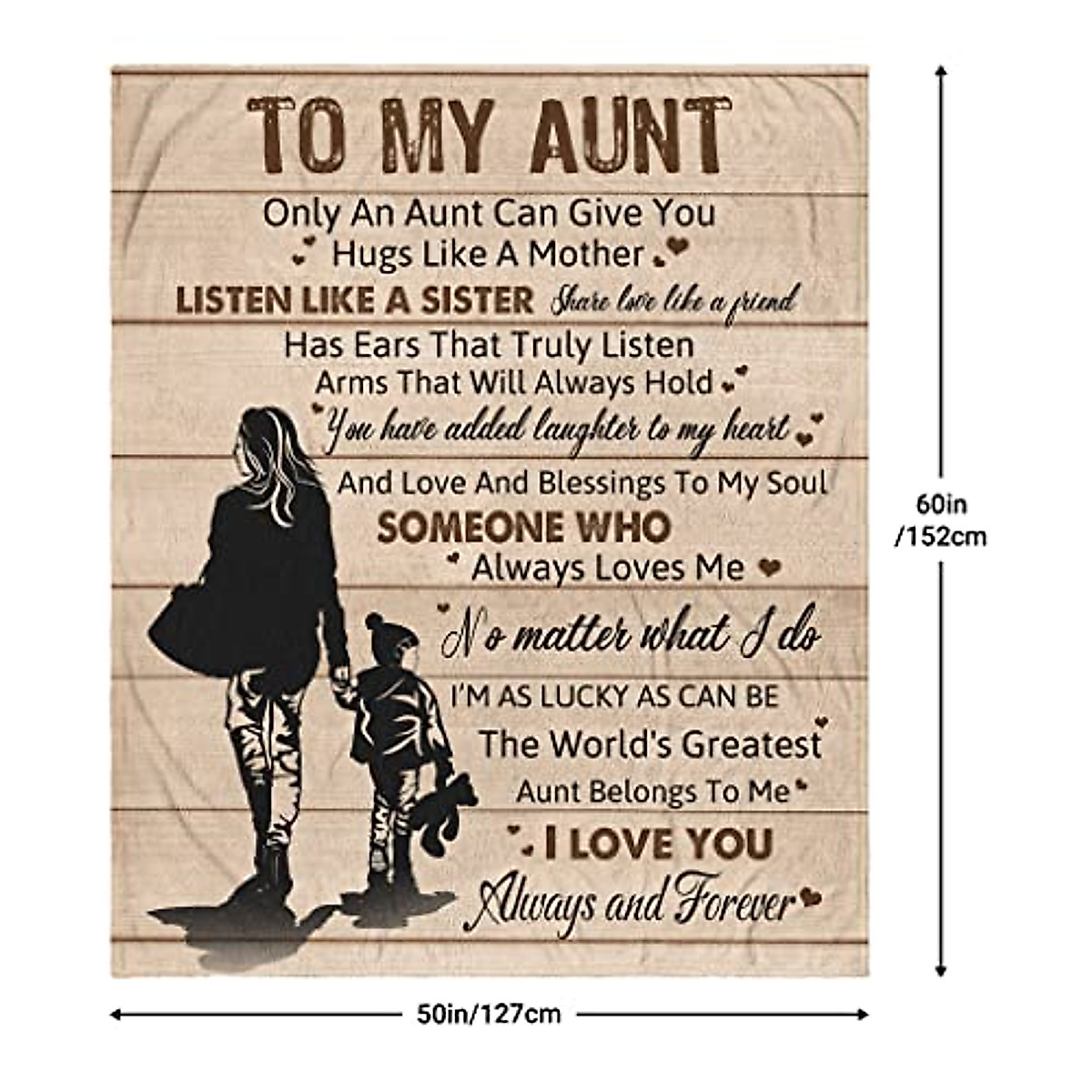Aunt Gifts from Niece, Gifts for Aunt Blanket 60"x50", Aunt Gifts from Nephew, Best Aunt Ever Gifts, Aunt Birthday Gift, Great Aunt Gifts Ideas for Christmas Mothers Day, to My Aunt Throw Blankets