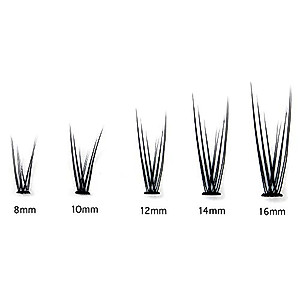 Bodermincer 120pcs 0.10mm Thickness Handmade Fish Tail False Lahses Thick Natural Long Black Individual False Eyelashes Fake Eye Lashes Extensions Makeup Tool (12mm)