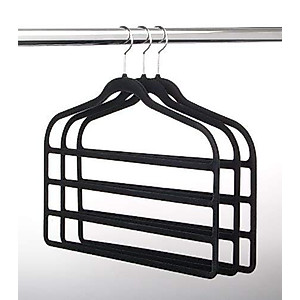Space Saving Hanger for Pants Bar Pants Velvet Hangers - Set of 4