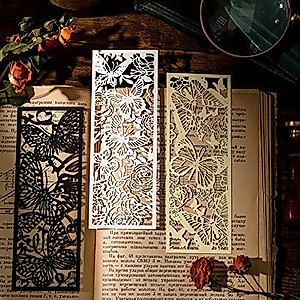 Creative Hollow Paper Bookmark, Chinese Retro Style Hollow Bookmark for Art Craft/DIY Photo Album/Notebook/Gifts/School Supplies(B)