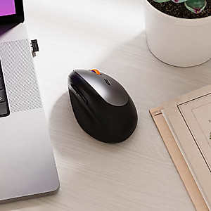 ProtoArc Wireless Vertical Mouse, EM14 Ergonomic Wireless Mouse 2.4G Optical Vertical Mice, 800/1200 / 1600 DPI, Reduce Wrist Strain, for Small Hands