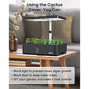 iDOO Hydroponics Garden Kit with 50pcs Plant Labels, 102pcs Seed Pot Stickers, 6pcs Cactus Covers