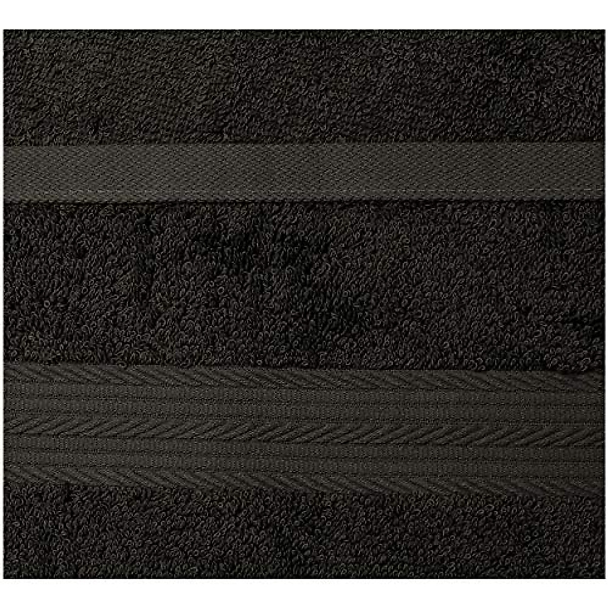 AmazonBasics Fade-Resistant Cotton Hand Towel - 6-Pack, Black