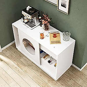 Waktavel Wine Bar Cabinet for Alcohol and Glasses, Buffet Cabinet with Storage，Alcohol Cabinet Small Liquor Cabinet Drawers, Sideboard Buffet Pantry Cabinet for Dining Room, White
