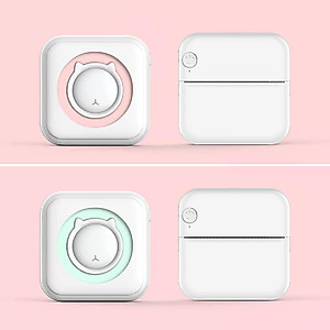 HXBER Photo Printer, All-in-one Photo Printer Multifunction Portable Printer Wireless Instant Mini Printer Support BT Connection for Smartphone with 6 Thermal Paper Rolls and 5 Self-Adhesive Paper