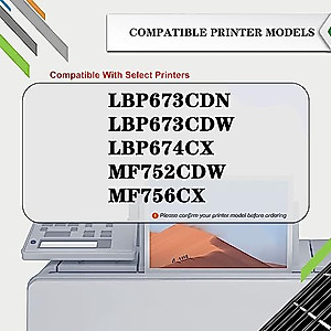 Compatible Toner Cartridge Replacement for Canon CRG069BK CRG069C CRG069M CRG069Y to Use with LBP673CDN LBP673CDW LBP674CX MF752CDW MF756CX Printer Yellow*1