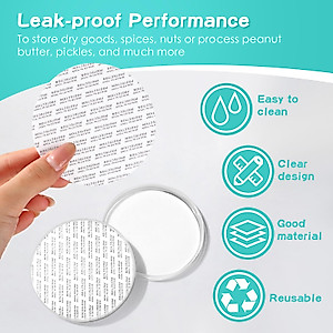 Irenare 24 Pcs 16 oz Clear Plastic Jars with Ribbed Lids Wide Mouth Food Plastic Mason Jars 16 oz Airtight Paint Storage Containers for Dried Fruit, Honey, Nuts, Kitchen Household (Clear Lids)