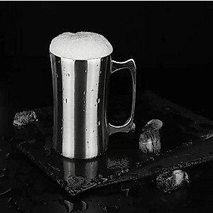 OrgMemory Insulated Cup, Stainless Steel Coffee Mug, 20 oz Coffee Mug, (560 ml), Double Wall Beer Stein, Tumbler with Handle, Insulated Beer Mug with Lid