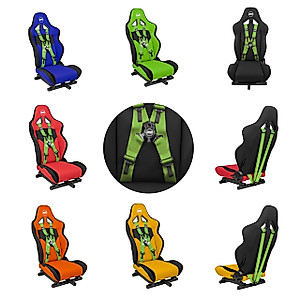 OpenWheeler Racing and Flight Simulation Cockpit Four Point Harness. Virtual Reality add-on. Green