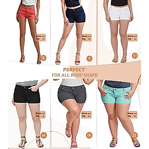 Hybrid & Company Womens Super Comfy 3 inch inseam Butt lifting Stretch Twill/denim Shorts SH43308X ARMY GREEN 16