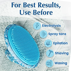 Dylonic Exfoliating Body Scrub Razor Bump Brush + Ingrown Hairs Treatment - Skin Exfoliator for Body Shaving Irritation, Strawberry Legs, Armpit, Bikini Line - Body Exfoliator Scrubber Loofah 1pk Blue