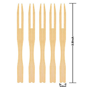 Bamboo Forks 3.5 Inch, Wooden Appetizer Forks Mini Food Picks for Party, Banquet, Buffet, Catering, and Daily Life. (200 PCS)