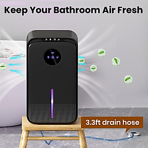 Dehumidifier,88OZ Dehumidifier for Bedroom With Drain Hose Quiet Small Dehumidifier for Bathroom Home Room Basement Portable Mini Dehumidifiers for RV Closet （800Sq.ft)
