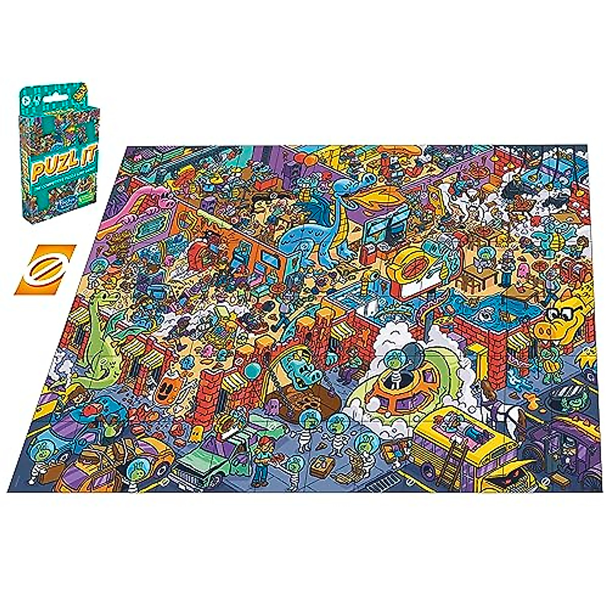 Hasbro Gaming Puzl It Game, Competitive Puzzle Card Game for Ages 7 and Up, Kids Game, Family Game for 2 to 6 Players, Pizza Party Theme, Puzzle Games