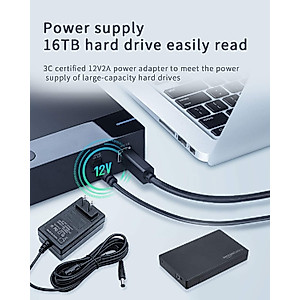 JAINTA 8.2FT 12V AC Adapter Charger Power Cord for Seagate Freeagent & WD Western Digital External Hrad Drive HDD