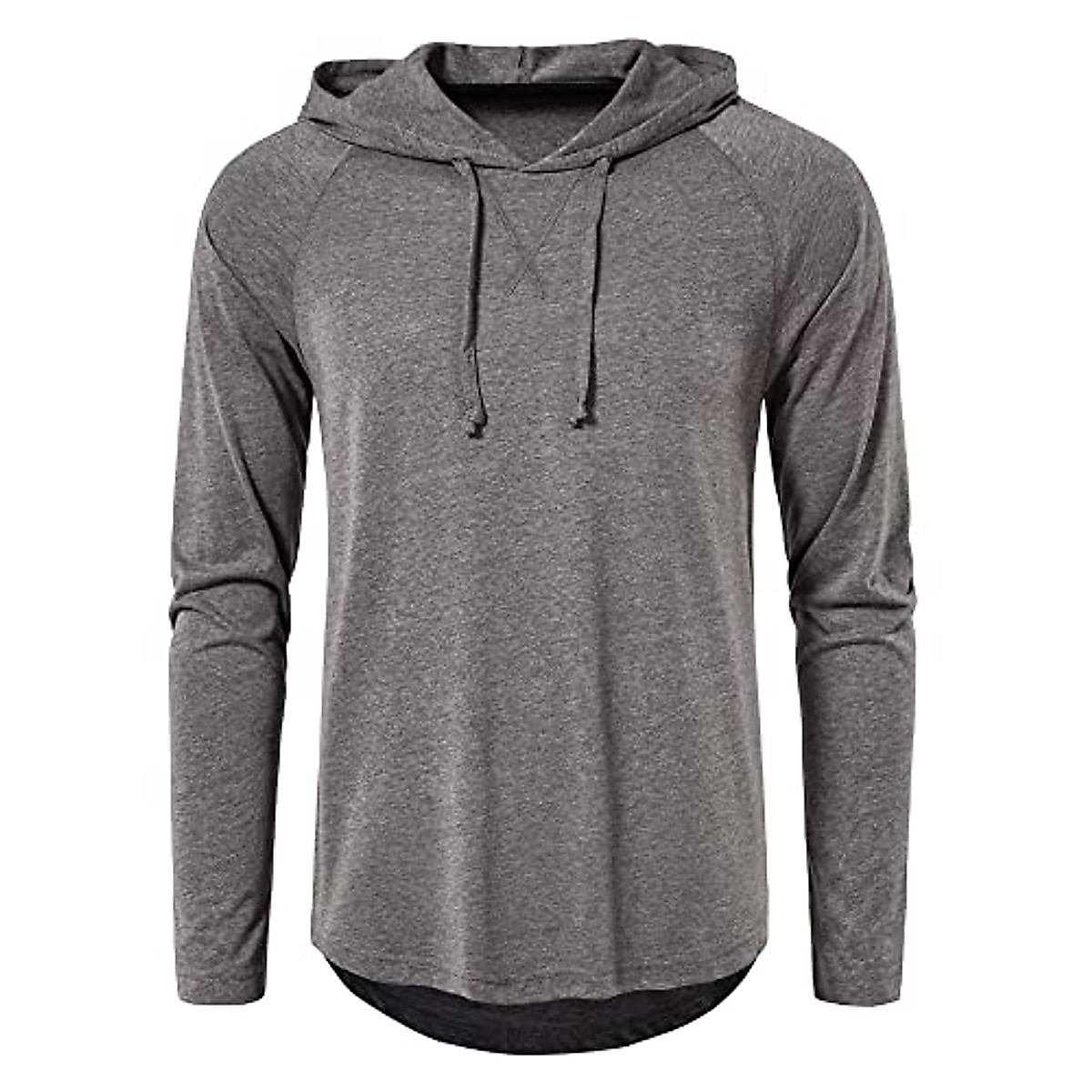 MUSE FATH Mens Lightweight Long Sleeve Active Baseball Hoodie Tee Shirts-Dark Grey-S