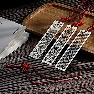 Houchu Metal Bookmarks Creative School Supplies Page Label Students Stationery Page Holder Learn Supplies Chinese Retro Style Book Page Marker(E)