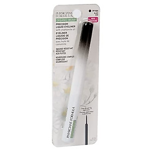 Physicians Formula Organic Wear All Natural Liquid Percision Eyeliner Black, Vegan, Smudge Resistant, Dermatologist Approved