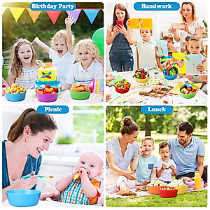 Irenare 48 Pcs Kids Small Plastic Bowls10 oz Cereal Bowls Snack Bowls Kids Bowls Colorful Toddler Bowls Microwave Dishwasher Safe Bowls Salad Dessert Soup Bowls Children Bowl, 6 Colors
