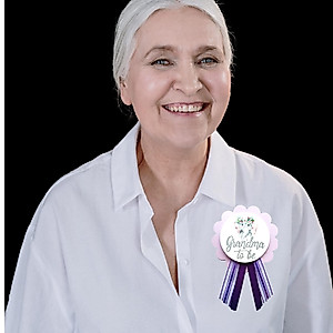 Grandma to Be Baby Shower Pin for nona to wear, Elephant Purple, It's a Girl Baby Sprinkle