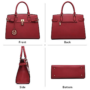 Women Handbags and Purses Fashion Satchel Tote Work Bags Top Handle Shoulder Purses with Matching Wristlet