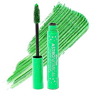 Lime Crime Astronomical Volumizing Vegan Mascara, 51 (Kelly Green) - Easy-to-Apply Creamy Formula with Bold & Full Lashes - Fiber Brush Separates and Defines for Instant Volume - Vegan & Cruelty Free