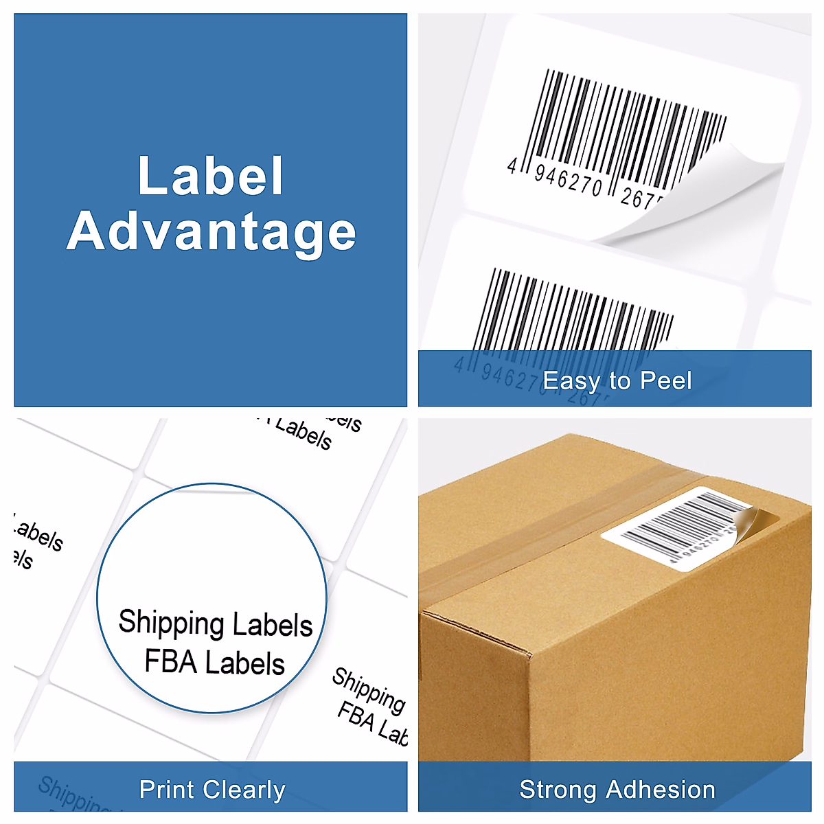 Address Labels, 3-1/3"x4" Shipping Address Labels for Inkjet & Laser Printers, 600 Labels, 100 Sheets, Easy to Peel
