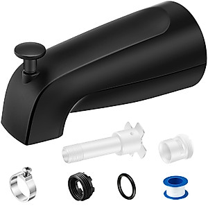 Enhon Tub Spout with Diverter, Universal Fits 1/2'' Copper Pipe, 1/2'' IPS and 3/4'' IPS, Bathroom Bathtub Tub Faucet Replacement with Adapters (Matte Black)