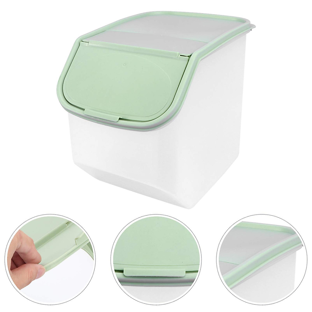 Cabilock Large Food Storage Container with Flip Lid Airtight Rice Bin Transparent Dry Food Organizer Pet Food Containing Box for Snacks Sundries