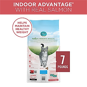Purina ONE Natural Low Fat, Indoor Dry Weight Control High Protein Cat Food Plus Indoor Advantage with Real Salmon - 7 lb. Bag