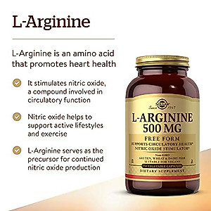 Solgar – L-Arginine 500 mg, 250 Vegetable Capsules