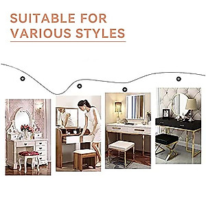 Makeup Brush Holder Vintage Glass Handmade Organizer with White Pearls for Nail Brush, Vanity, Bathroom, Dresser, Countertop - Gold