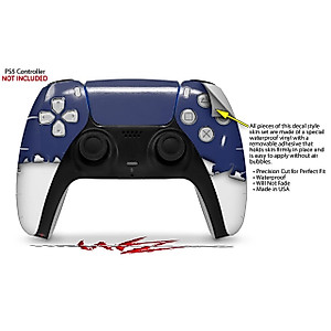 WraptorSkinz Skin Wrap compatible with Sony PS5 DualSense Controller Ripped Colors Blue White (CONTROLLER NOT INCLUDED)