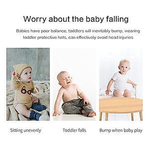 Baby Fall Protector, Baby Safety Helmet for Crawling and Walking, Baby Head Guard for Boys and Girls (Fit for 6 to 20 Months) - Red Dinasor