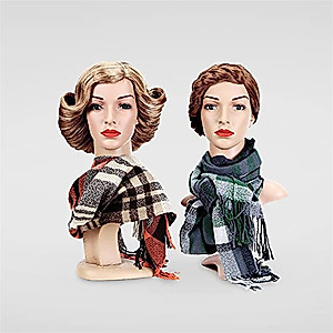 GRFIT Jewelry Rack Female Mannequin Head Manikin PVC Head Bust Wig Head Stand for Wigs Display Making,Styling,Sunglasses,Necklace Earrings Jewelry Stand Holder (Color : D2X)