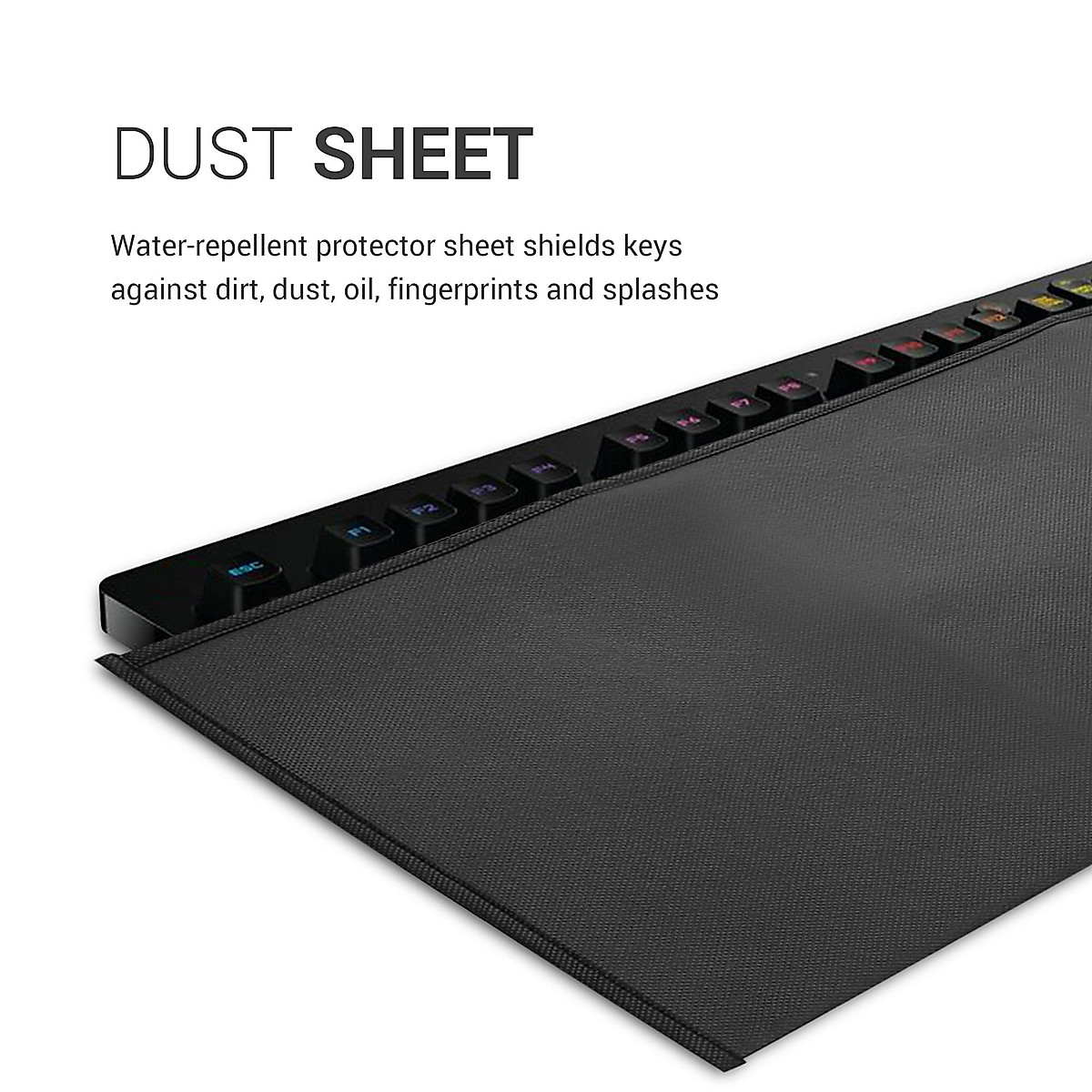 kwmobile Dust Cover Compatible with Logitech G213 Prodigy Gaming - Computer Keyboard Protector Fabric Case - Dark Grey